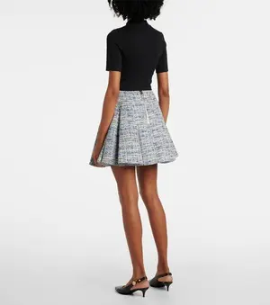 Balmain Space-dyed Cotton-blend Miniskirt
