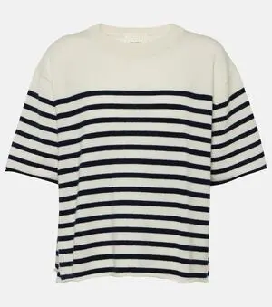 LISA YANG Cila Striped Cashmere T-shirt