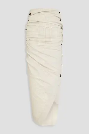 Philosophy Di Lorenzo Serafini Philosophy Di Lorenzo Serafini Striped Crepe Midi Wrap Skirt - Ivory
