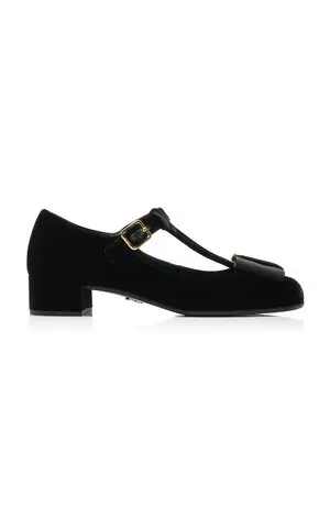 Prada Velvet T-strap Pumps
