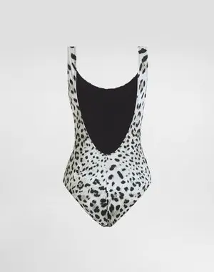 Dolce & Gabbana Leopard- One-piece Racing Swimsuit