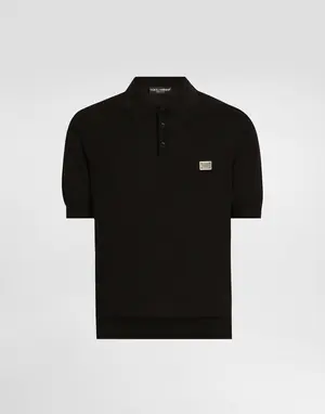 Dolce & Gabbana Cotton Polo-shirt With Logo Tag - Black