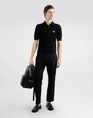 Dolce & Gabbana Cotton Polo-shirt With Logo Tag - Black