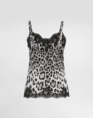 Dolce & Gabbana Leopard Lingerie Top - Print
