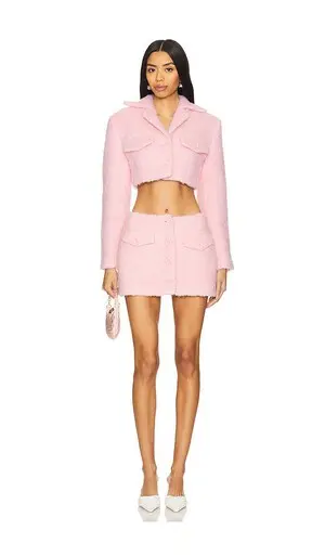 YUHAN WANG Cropped Faux Fur Jacket