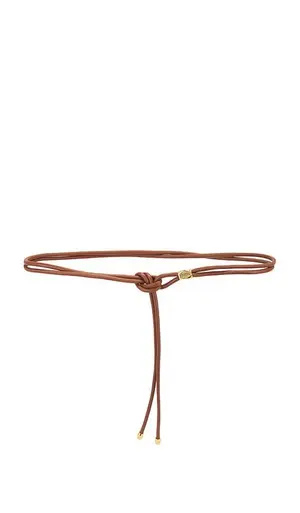 Isabel Marant Silvia Leather Belt - Cognac & Gold