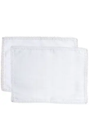 GOHAR WORLD Crochet Trim Placemats - White
