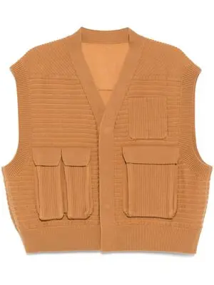 CROQUIS V-neck Ribbed Knit Vest