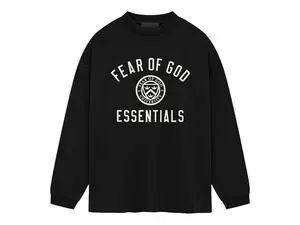 Fear Of God Essentials Jersey Long Sleeve Tee Shirt - Black