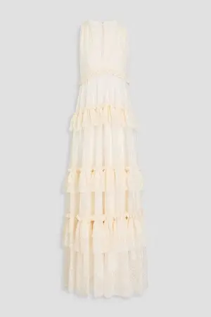 Philosophy Di Lorenzo Serafini Ruffled Lace Maxi Dress - Ivory