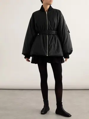 Alaïa Belted Twill Peplum Jacket