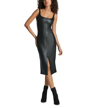 Commando Faux Leather Tank Midi Dress - Black