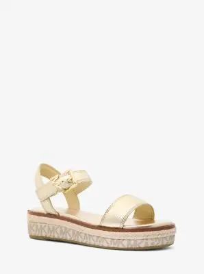 Michael Kors Richie Metallic Platform Espadrille Sandal - Gold