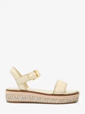 Michael Kors Richie Metallic Platform Espadrille Sandal - Gold