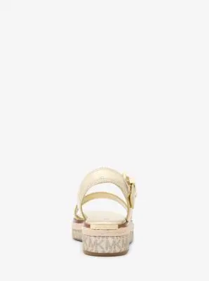 Michael Kors Richie Metallic Platform Espadrille Sandal - Gold
