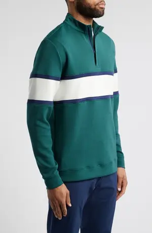 SWANNIES Owen Chest Stripe Golf Quarter Zip