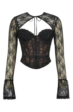 House Of Cb Lace Corset Top With Bolero