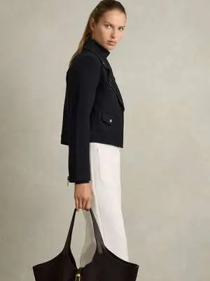 REISS Arlow Wool-blend Biker Jacket