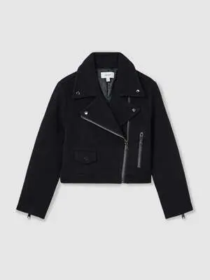 REISS Arlow Wool-blend Biker Jacket