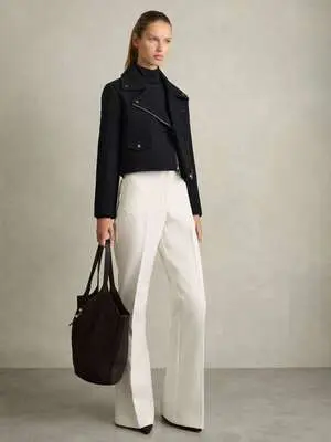 REISS Arlow Wool-blend Biker Jacket