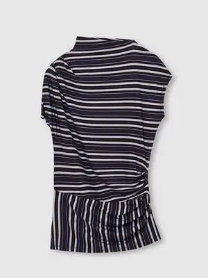 REISS Dillon Stripe-print Draped Top