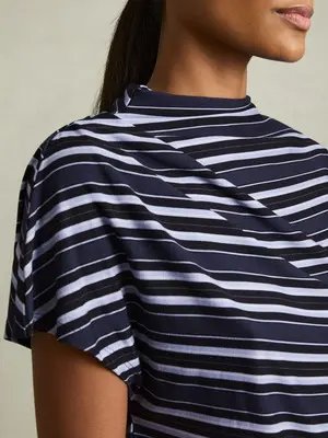 REISS Dillon Stripe-print Draped Top