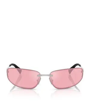 Miu Miu Mua50s Rimless Sunglasses - Silver