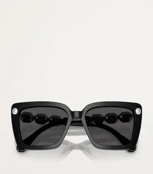 SWAROVSKI Acetate Cat Eye Sunglasses - Black