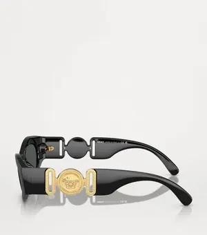 Versace Acetate Oval Sunglasses - Black