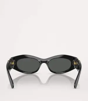 Versace Acetate Oval Sunglasses - Black