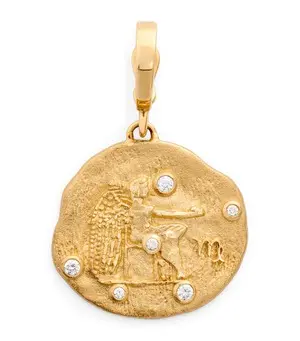 AZLEE Small Virgo Coin Charm - Gold