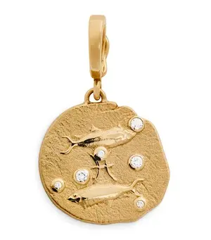 AZLEE Small Pisces Coin Charm - Gold