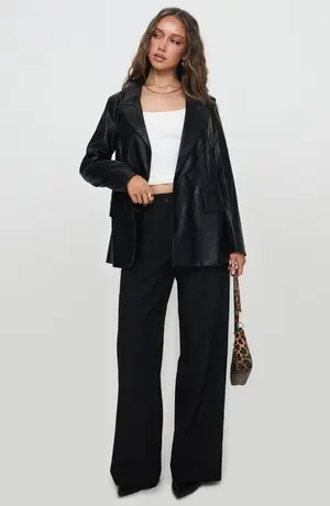 Princess Polly Ellen Faux Leather Blazer
