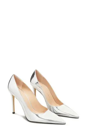 STUART WEITZMAN Power 100 Pump - Silver Specchio