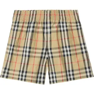 Burberry Check Swim Shorts Sand Beige