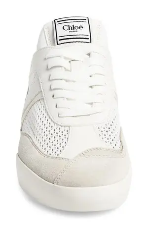 Chloé Kick Leather & Mesh Sneaker - Cloudy Cream