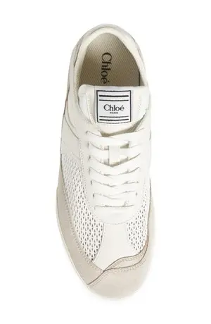 Chloé Kick Leather & Mesh Sneaker - Cloudy Cream