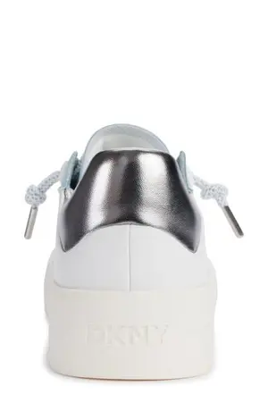 Dkny Ginali Metallic Cap Toe Sneakers - White/ Celeste