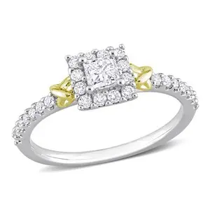 JULIANNA B. Diamond Princess Halo Ring 14k Gold - White Gold