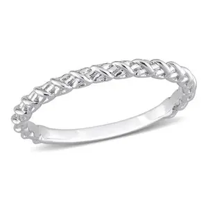 JULIANNA B. Twisted Crossover Ring - White Gold