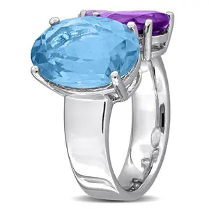 JULIANNA B. Gemstone Cocktail Ring In Sterling Silver - Blue Topaz