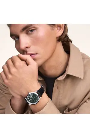 DANIEL WELLINGTON Automatic Leather Strap Watch