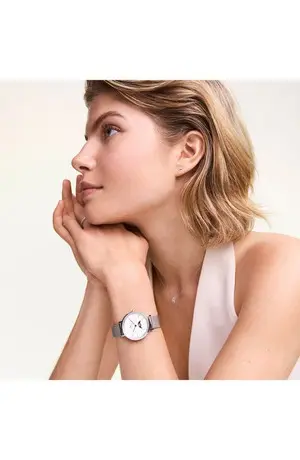 DANIEL WELLINGTON Petite Moonphase Mesh Strap Watch - Silver