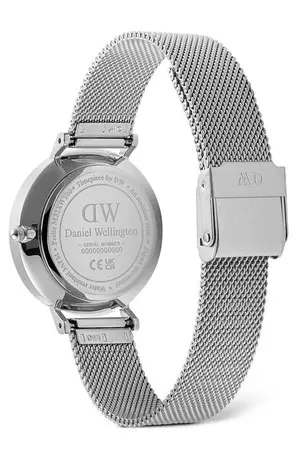DANIEL WELLINGTON Petite Moonphase Mesh Strap Watch - Silver