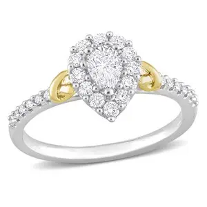 JULIANNA B. 14k Gold Diamond Halo Ring - White Gold