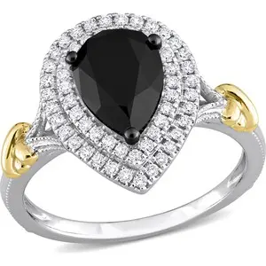 JULIANNA B. 14k Two-tone Gold Diamond Ring - Black Diamond