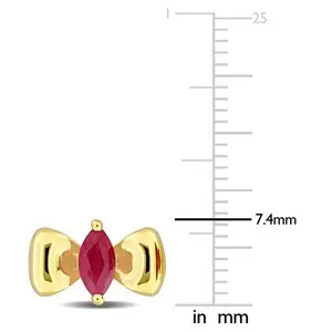 JULIANNA B. 10k Precious Gems Bow Tie Earrings - Ruby/gold