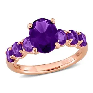 JULIANNA B. Gemstone Oval Ring Sterling Silver - Amethyst