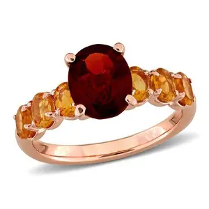 JULIANNA B. Gemstone Oval Ring Sterling Silver - Garnet