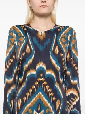 Farm Rio Long Sleeve Printed Maxi Dress
